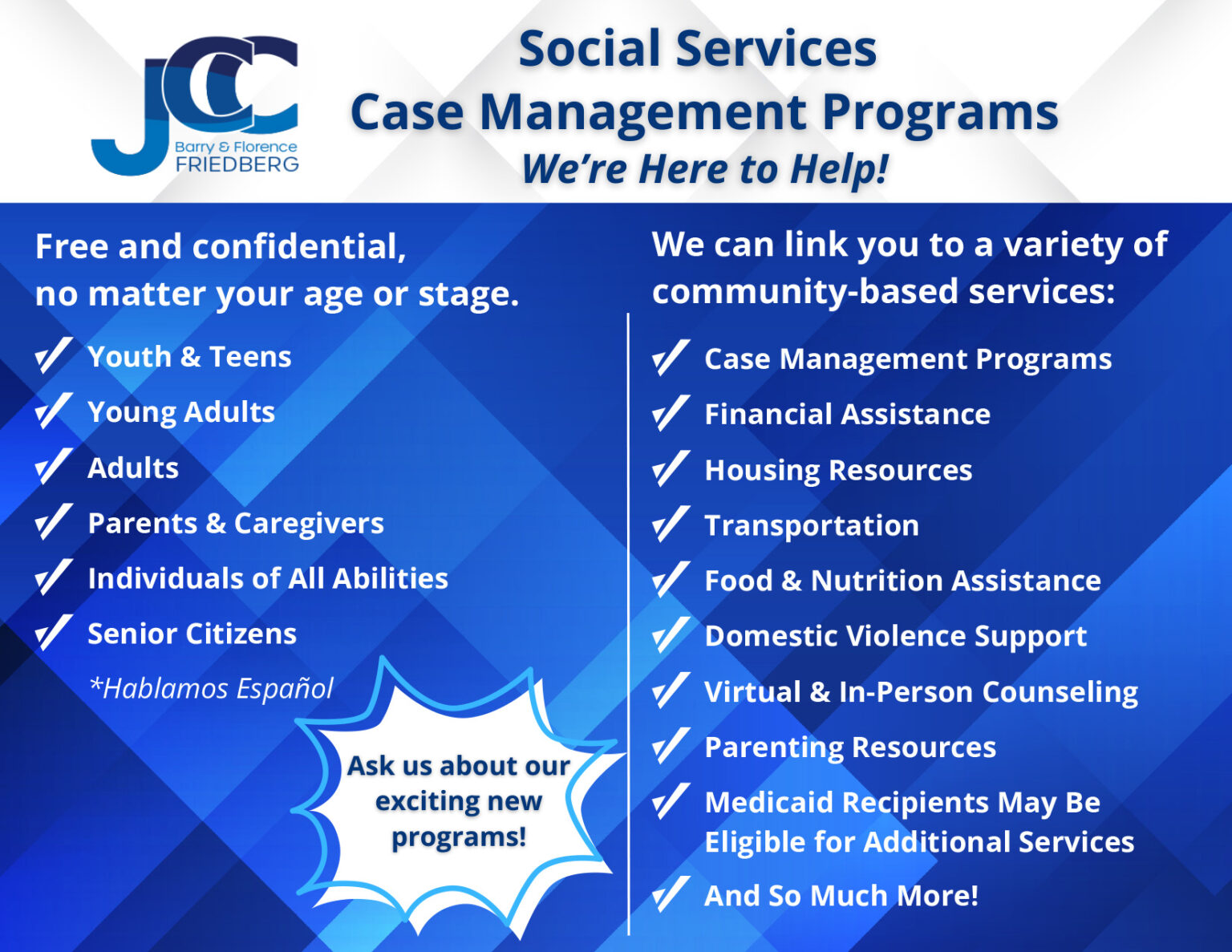 Case Management Program | Friedberg JCC of Oceanside, New York